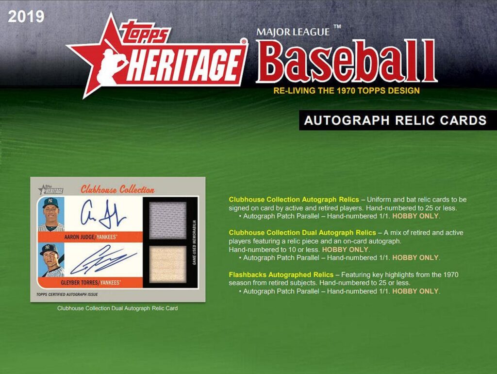 2019 Topps Heritage Baseball Hobby Box – The Locker Room 78