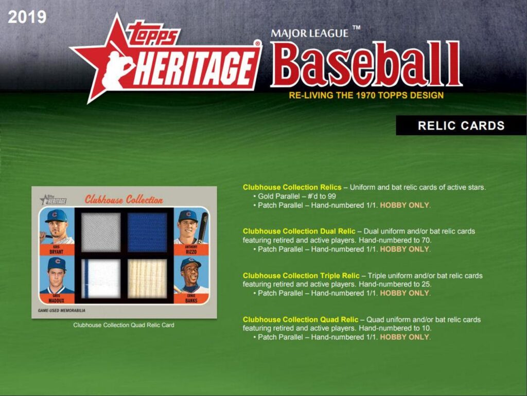 2019 Topps Heritage Baseball Hobby Box – The Locker Room 78